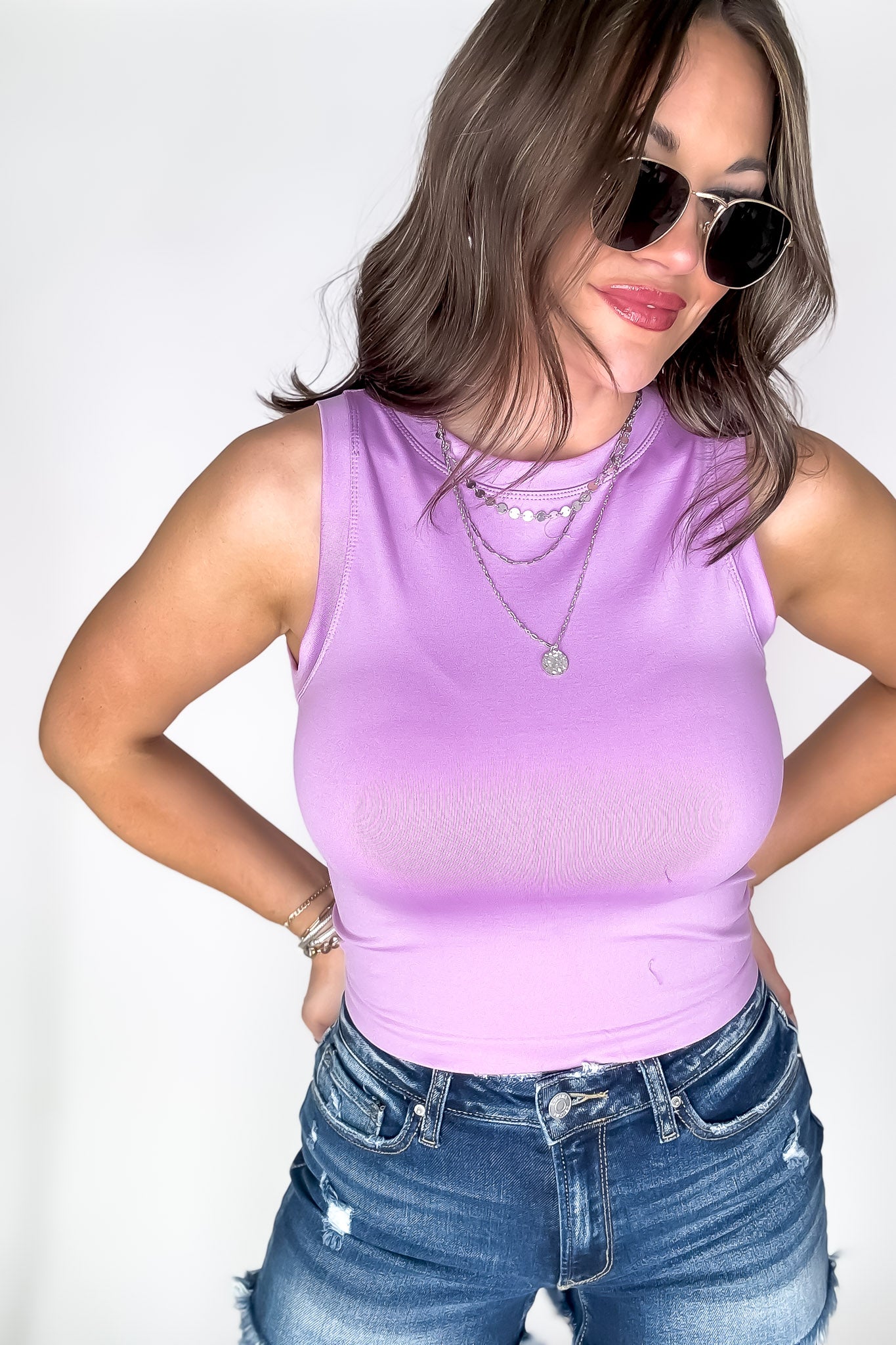 SR Basic Nina Sexy Violet Flat Seamless Top – Stella Rae’s